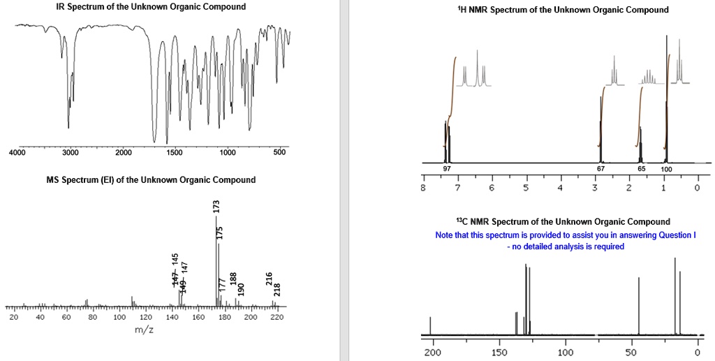 ir spectrum of the unknown organic compound hnmr spectrum of the unknown organic compound 4000 ...