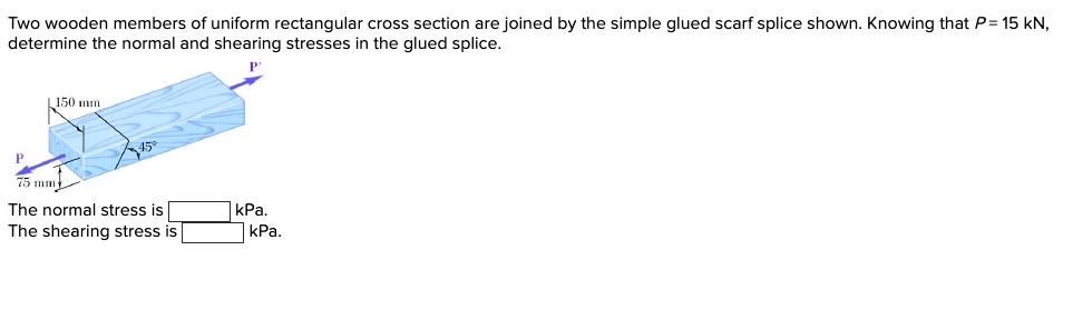 Two wooden members of uniform rectangular cross section are joined by ...