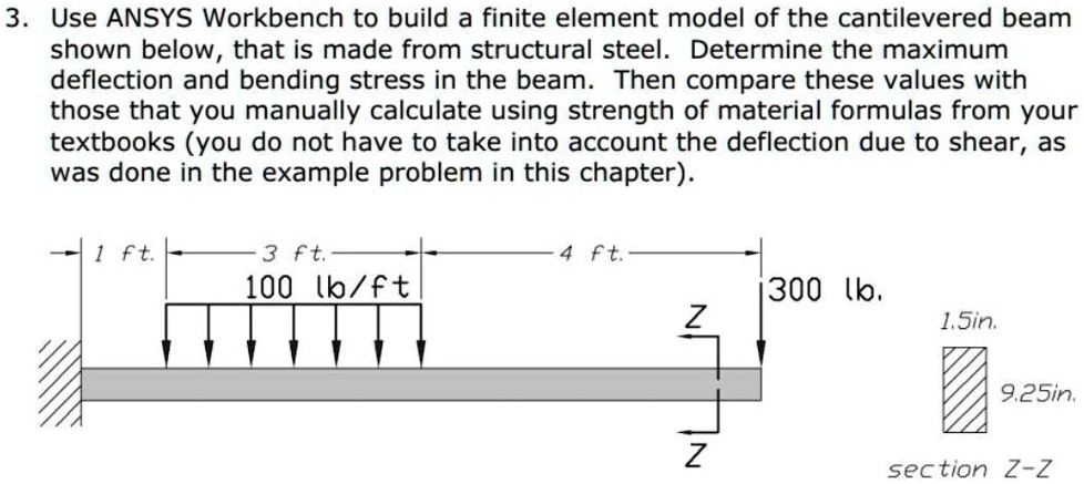 Solved Use Ansys Workbench To Build A Finite Element Model Of The