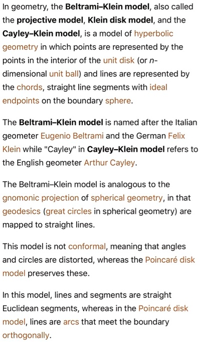 SOLVED: In geometry, the Beltrami-Klein model, also called the ... SOLVED: In geometry, the Beltrami-Klein model, also called the ...