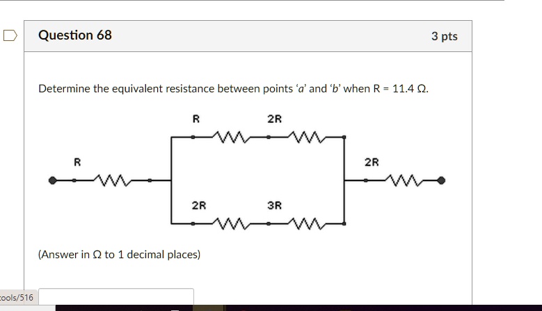 SOLVED: Determine the equivalent resistance between points 'a' and 'b ...