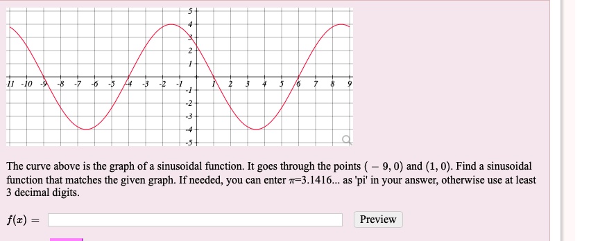 SOLVED:The curve above is the graph of a sinusoidal function: It goes ...
