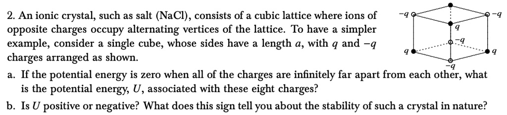 an ionic crystal such as salt nacl consists of a cubic lattice where ...