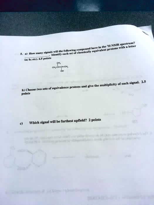 SOLVED: ' How many signals will the following compound have in the 1H ...