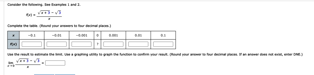 SOLVED: Consider the following: See Examples and âˆš3 f(x) - Complete ...