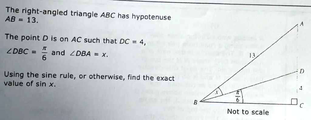 The right-angled triangle ABC has hypotenuse AB = 13. The...