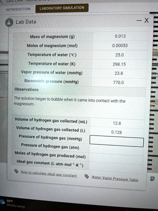 SOLVED: Please help. I need to calculate the pressure in mmHg and atm along with the moles and ...
