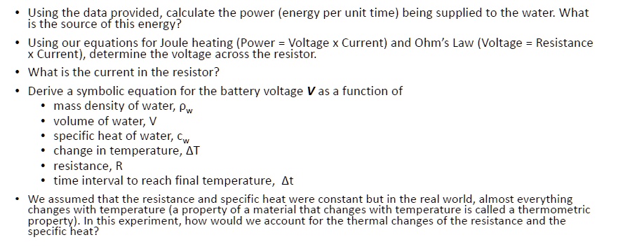 SOLVED: Using the data provided, calculate the power (energy per unit ...