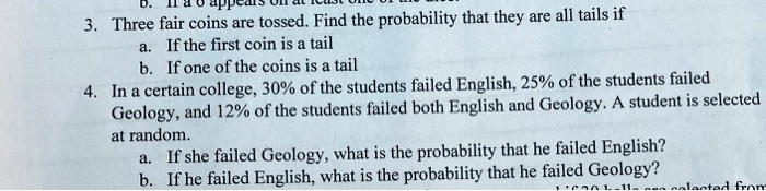 SOLVED: CPpcc Three fair coins are tossed. Find the probability that ...