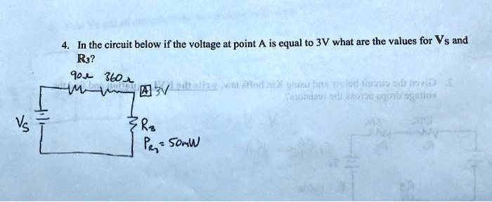 in the circuit below if the voltage at point a is equal to 3v what are ...