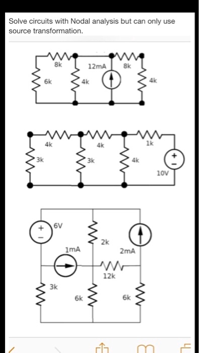 SOLVED: Solve first 2 circuits and give 3 voltages for circuit A and 4 voltages for circuit B ...