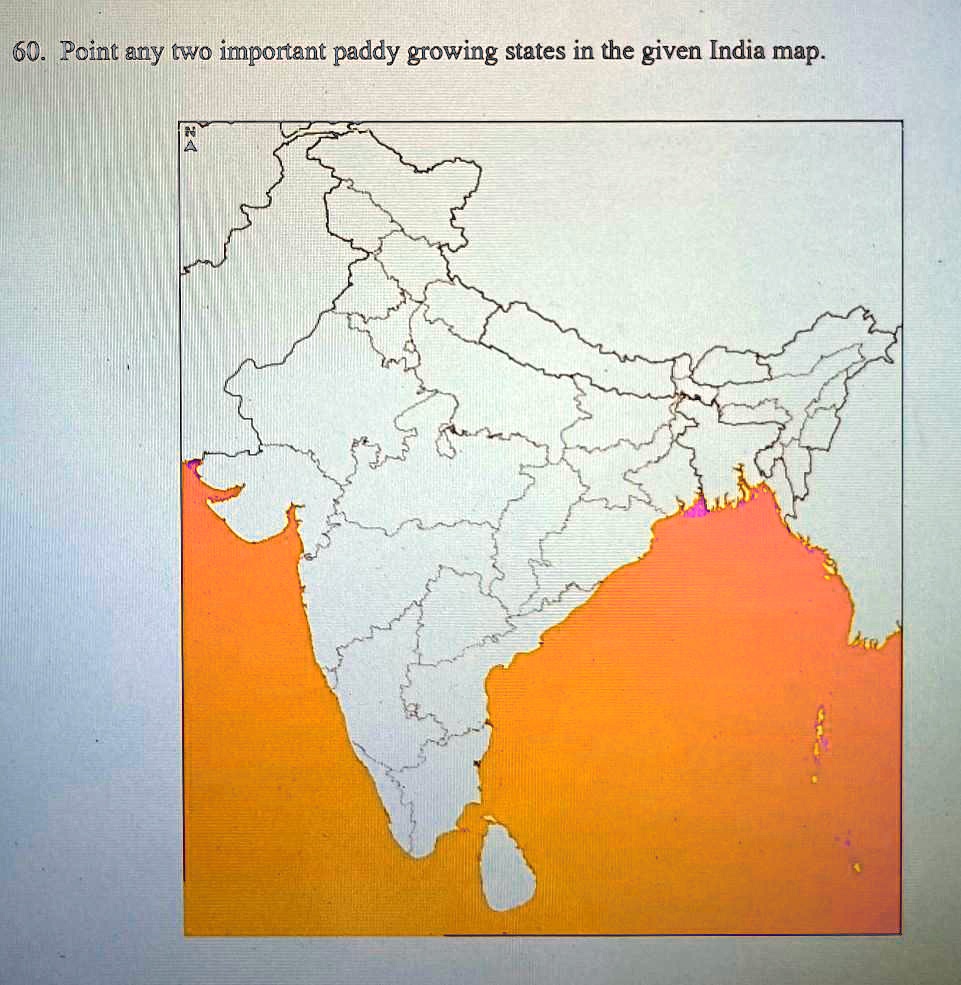 SOLVED: '60. Point any two important paddy growing states in the given ...