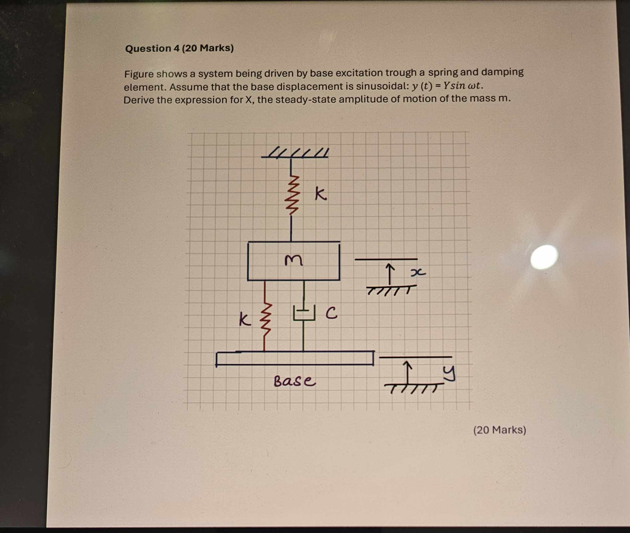 SOLVED: Question 4 (20 Marks) Figure shows a system being driven by ... SOLVED: Question 4 (20 Marks) Figure shows a system being driven by ...