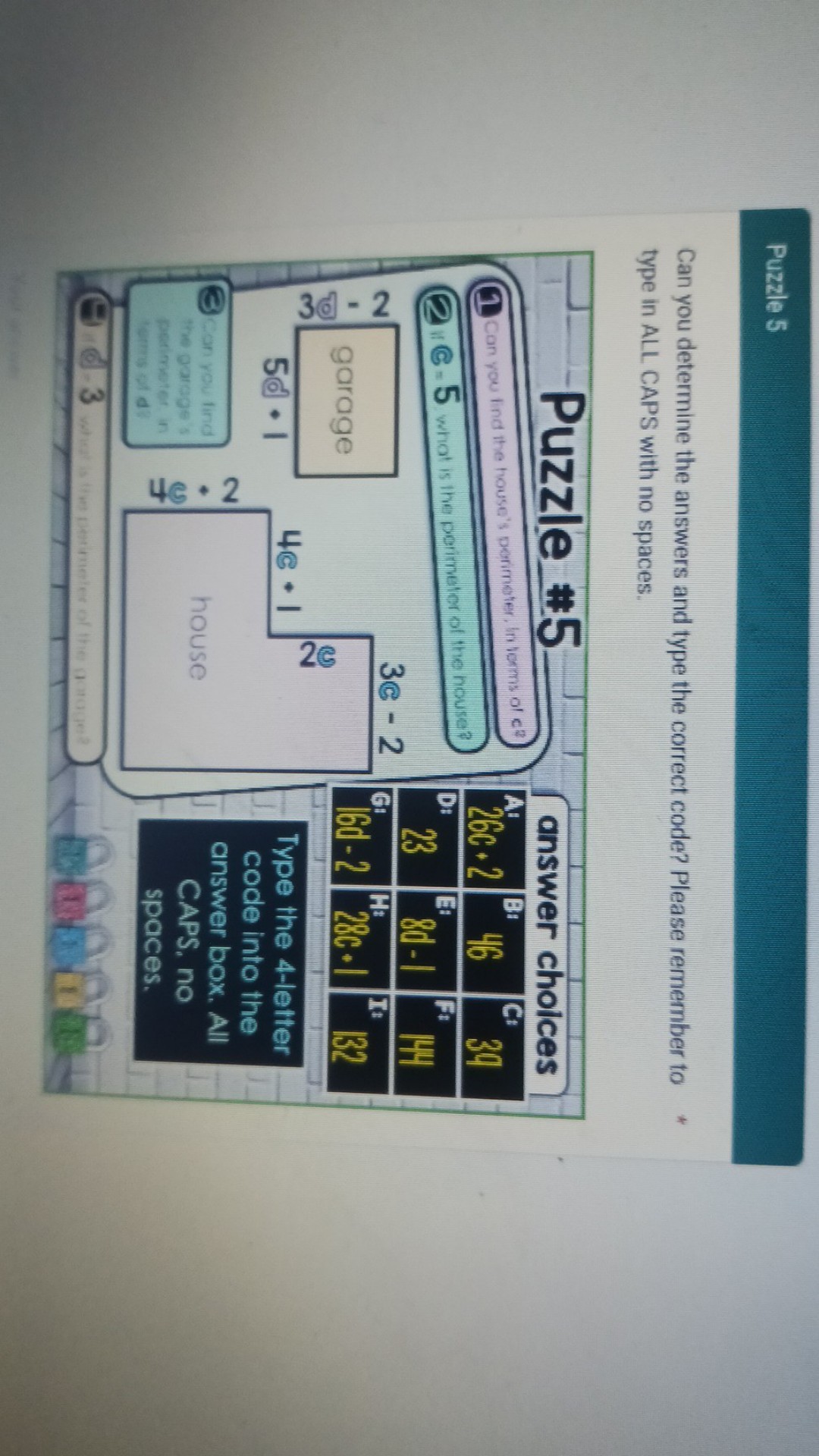 [GET ANSWER] Puzzle 5 Can you determine the answers and type the ...