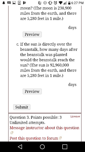 moon? (The moon is 238,900 miles from the earth, and there are 5,280 ...