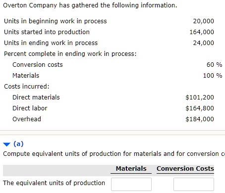 SOLVED: Also, b) Compute the unit costs for the month. Materials ...