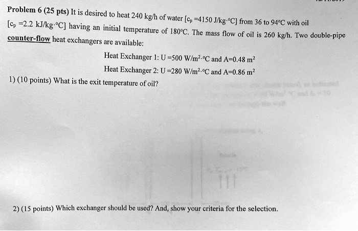 SOLVED: Counter-flow heat exchangers are available: Heat Exchanger 1: U ...