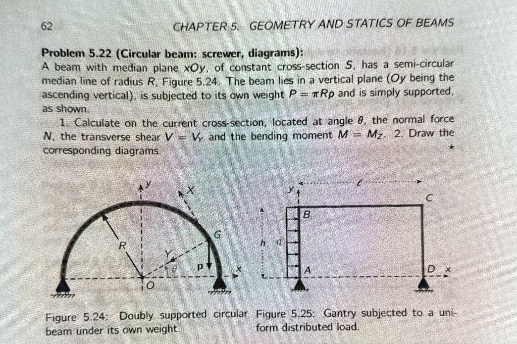 chapter 5 geometry and statics of beams problem 522 circular beam ...