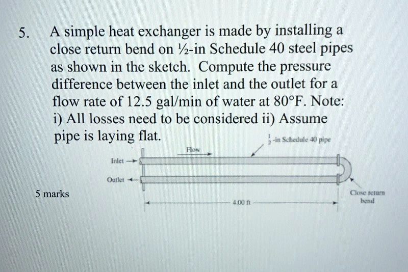 5 simple heat exchanger is made by installing a close return bend on z ...