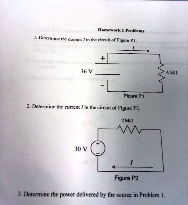 SOLVED: Problem 3 Homework 1 Problems I. Determine the current I in the circuit of Figure P1 ...