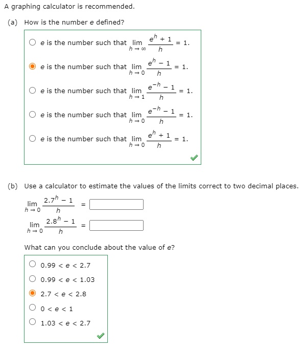 SOLVED: graphing calculator is recommended (3) How is the number defined? is the number such ...