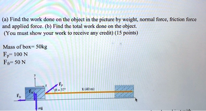 SOLVED:(a) Find the work done on the object in the picture by weight ...