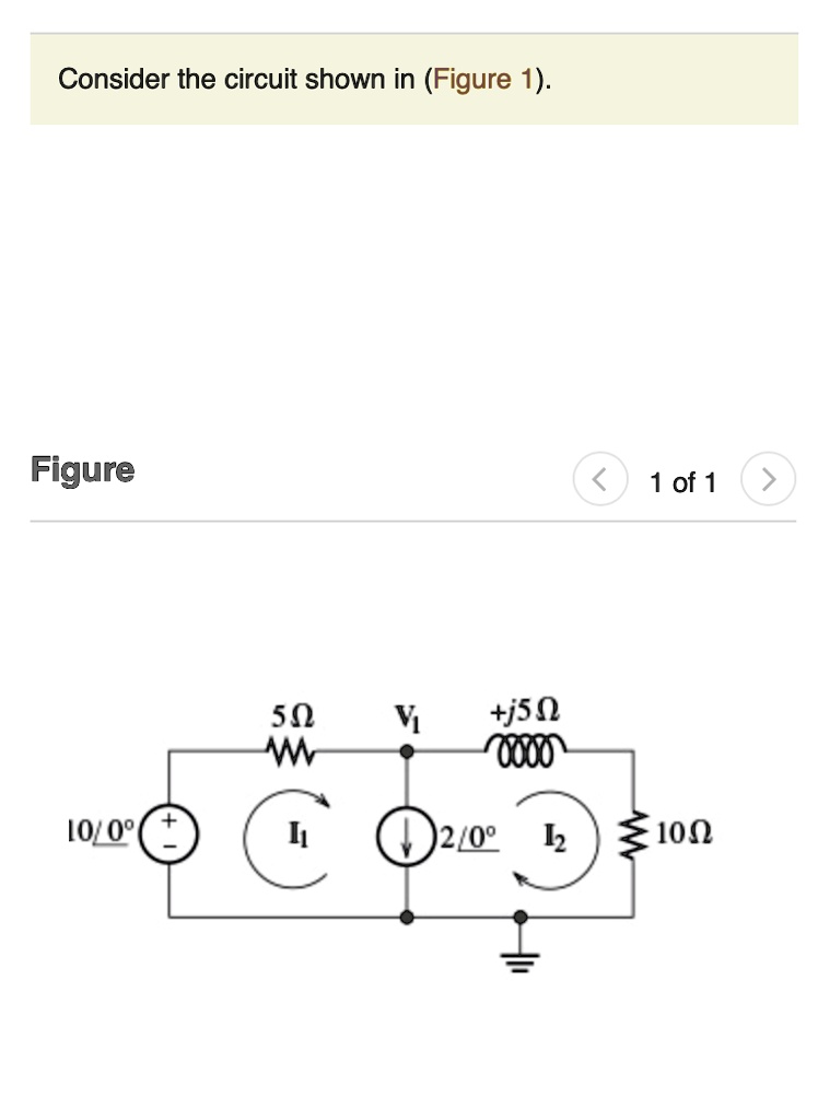 Consider the circuit shown in (Figure 1). Figure 5? Vi +j5? 10/0° 2/0° 10?