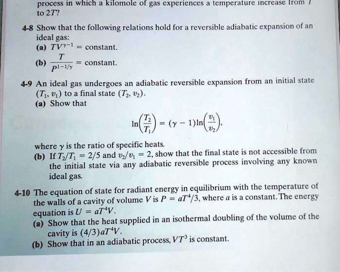 process in which a kilomole of gas experiences a temperature increase ...