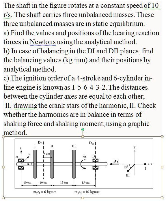 The shaft in the figure rotates at a constant speed of 10 r/s. The ...