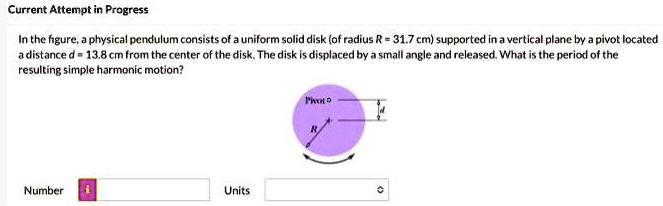 SOLVED: Current Attempt in Progress In the figure,a physical pendulum consists of a uniform ...