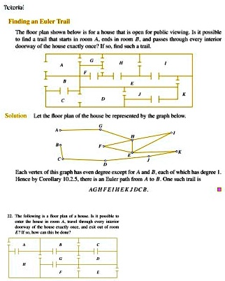 Tutorial Finding an Euler Trail The floor plan shown below is for a ...