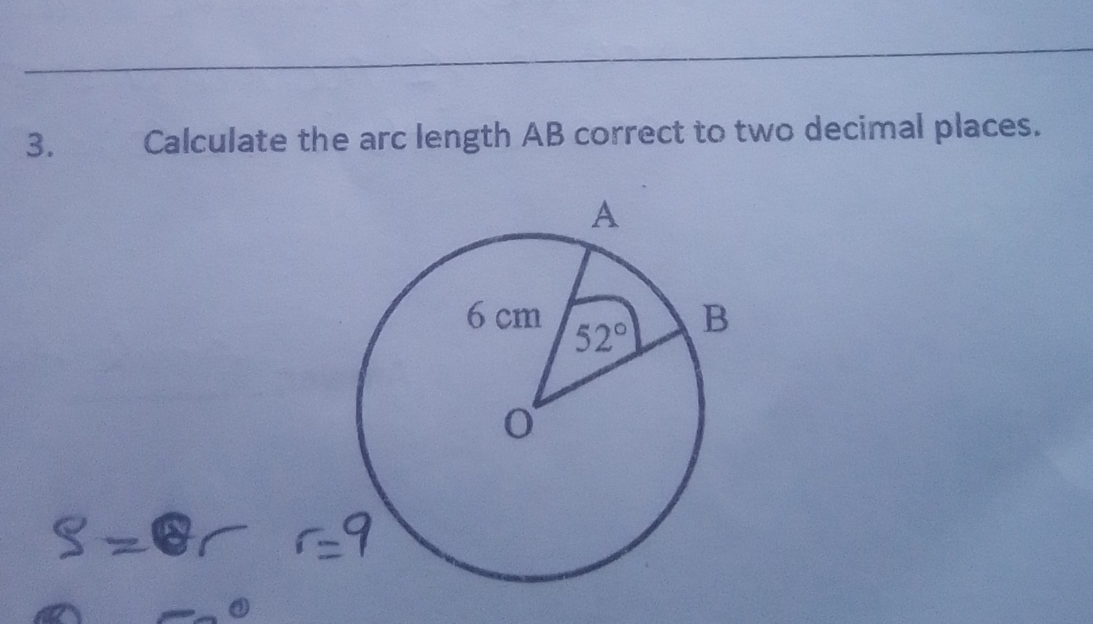 SOLVED: 3. Calculate the arc length A B correct to two decimal places.