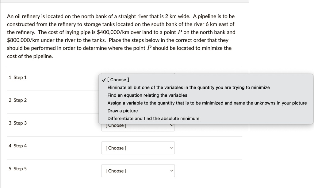 SOLVED: An oil refinery is located on the north bank of a straight ...