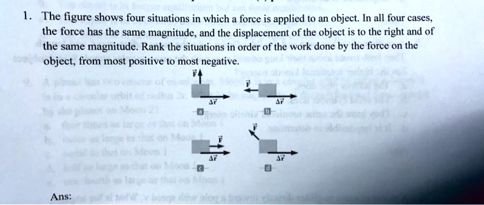 1. The figure shows four situations in which a force is applied to an ...