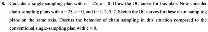 consider single sampling plan with n 25 0 draw the oc curve for this ...