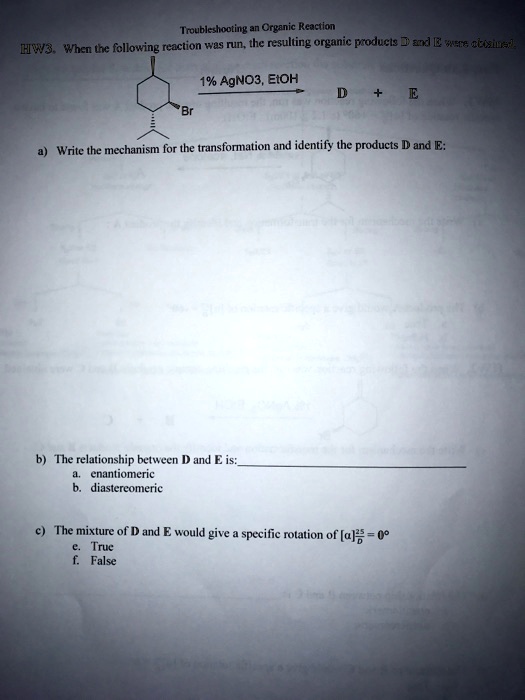 troublechooting an organic reaction hw3 when the following reaction was ...