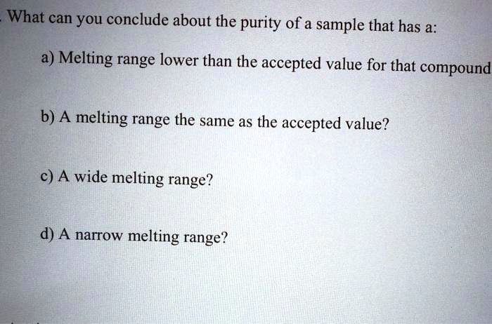 SOLVED: What can you conclude about the purity of a sample that has a ...
