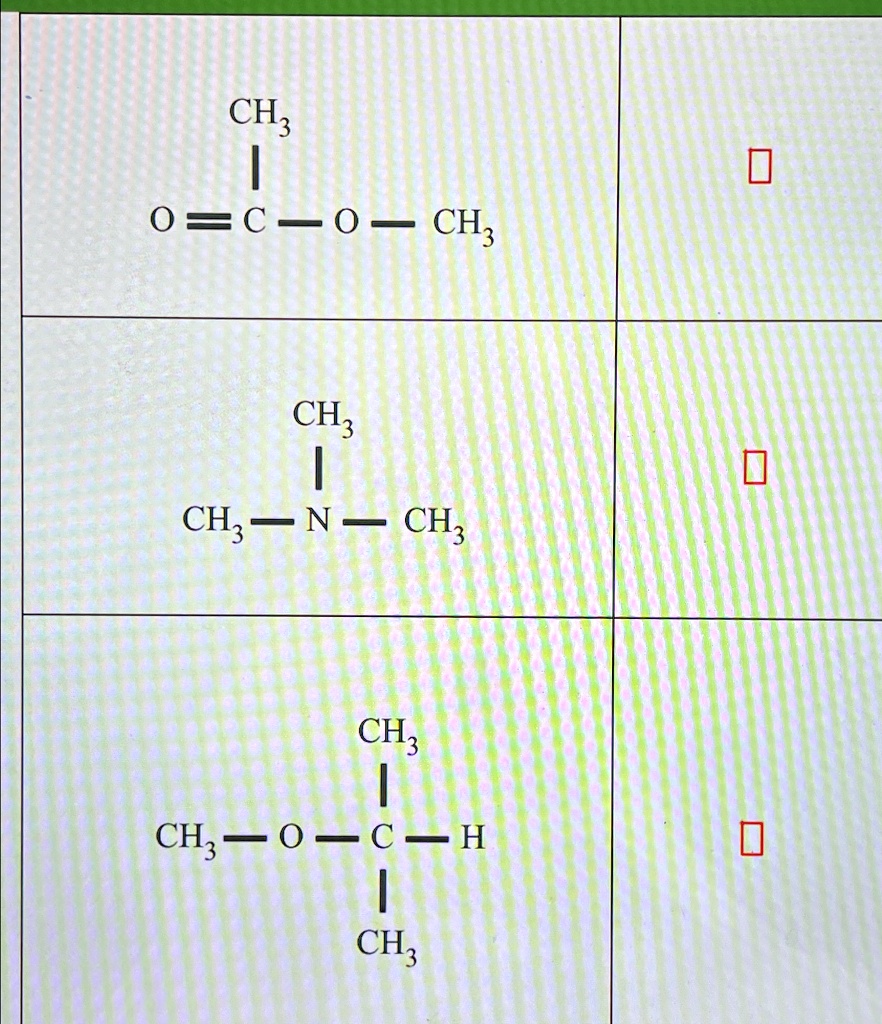 Name the functional group shown in each molecule below. CH3 OH OCOCH3 CH3 CH2-NH2 CH3 CHOCH3 CH3