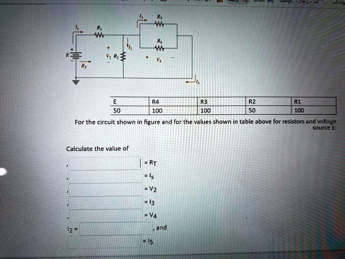 R R Ra WW E VR + V RT E 50 R4 100 R3 100 R2 50 R1 100 For the circuit shown in figure and for ...