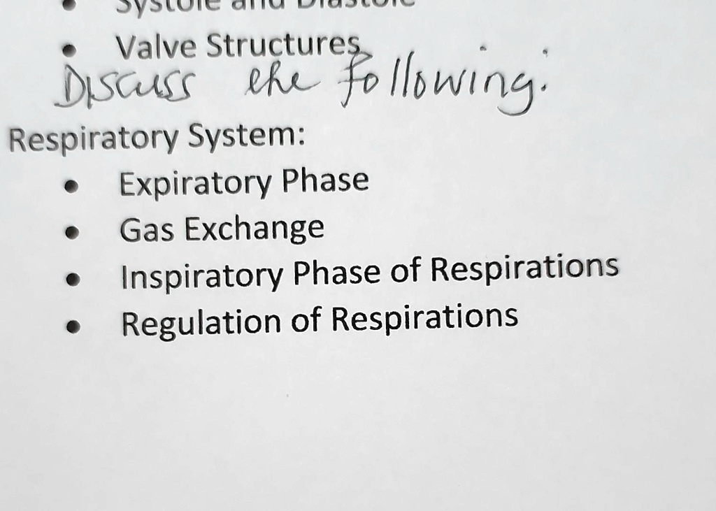 SOLVED: Text: Valve Structures Allowing Respiratory System: Expiratory ...