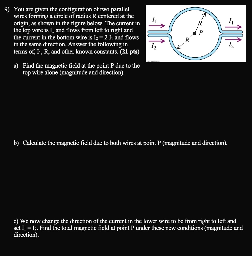 9 you are given the configuration of two parallel wires forming a ...