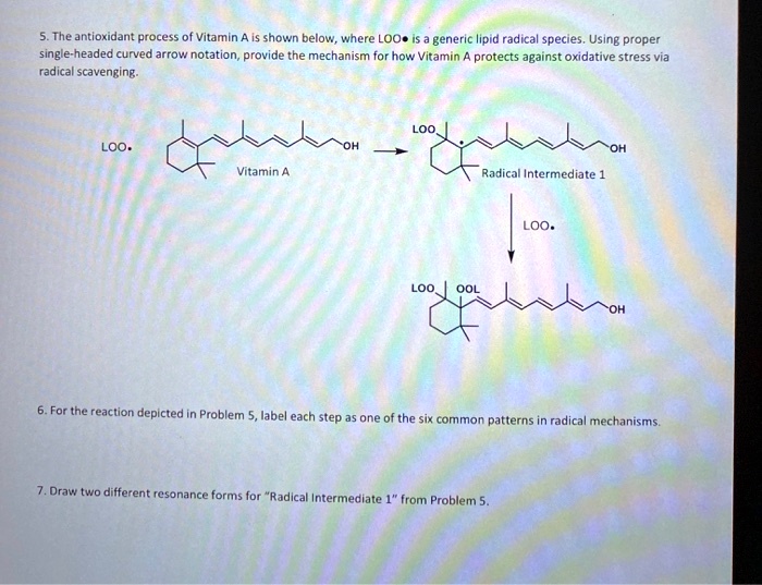 SOLVED: The antioxidant process of Vitamin E is shown to be effective ...