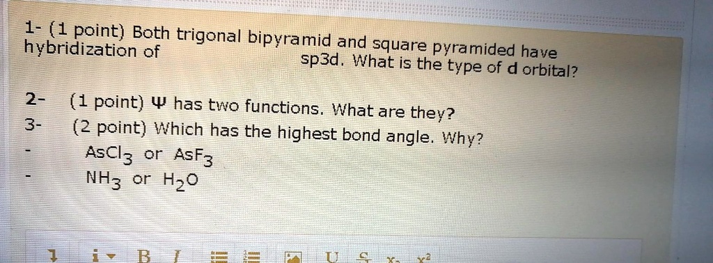 SOLVED: Both trigonal bipyramid and hybridization of square pyramidal ...