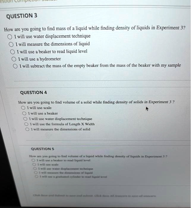 help question3 how are you going to find mass of a liquid while finding ...