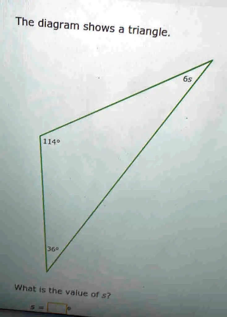 SOLVED: The diagram shows a triangle: 65 1140 360 What Is the value of