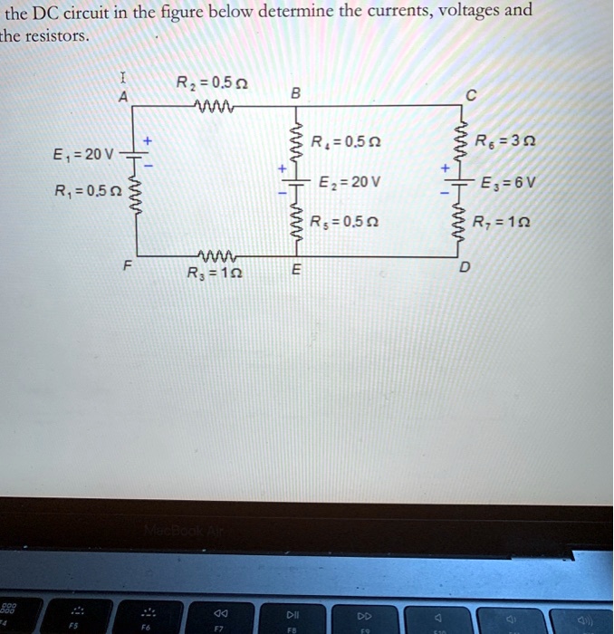 SOLVED: For the DC circuit in the figure below, determine the currents, voltages, and the power ...