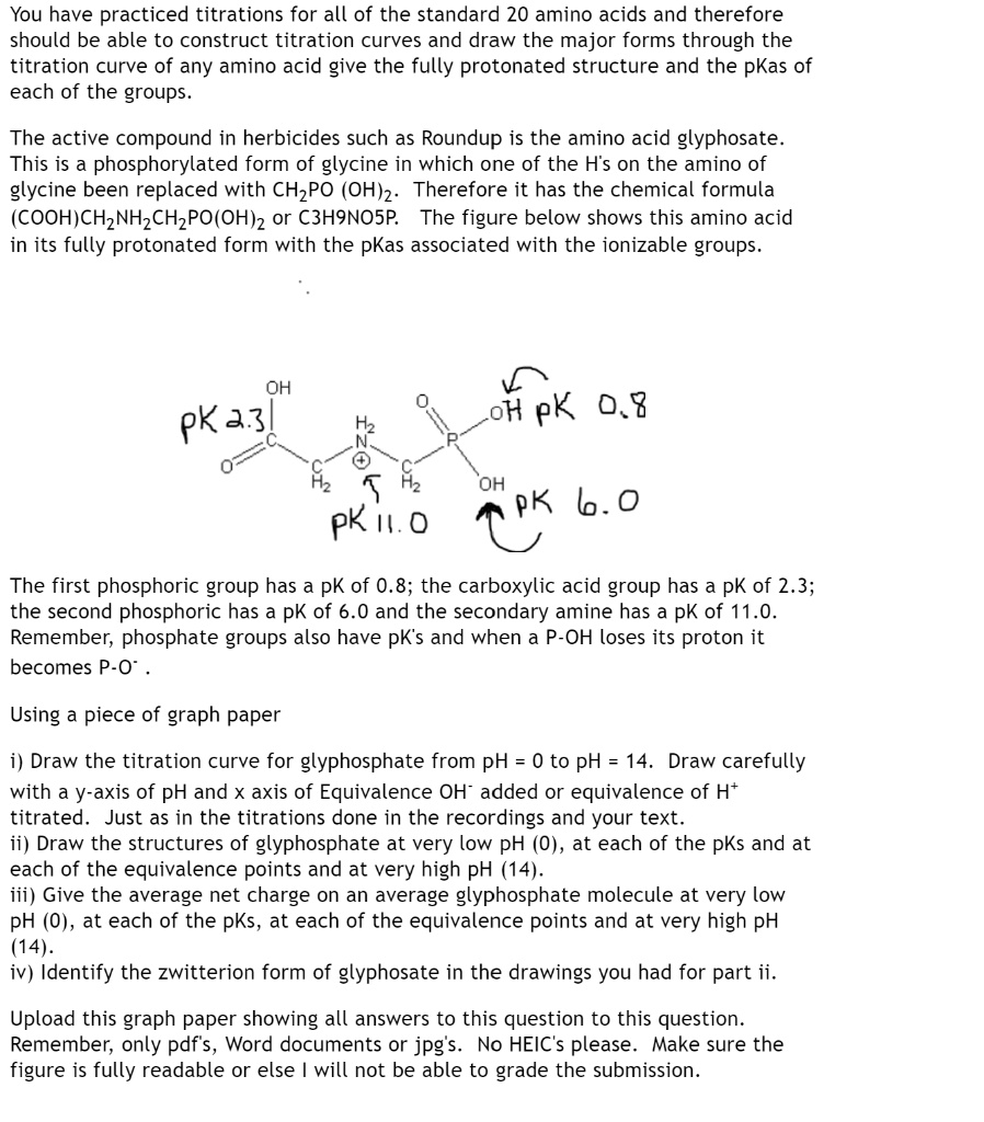 SOLVED: You have practiced titrations for all of the standard 20 amino ...
