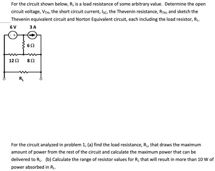 For the circuit shown below, R? is a load resistance of some arbitrary value. Determine the open ...