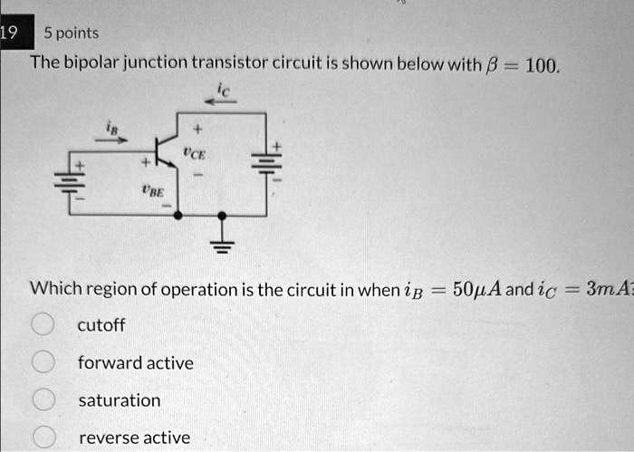 SOLVED: Text: 19 5 points The bipolar junction transistor circuit is ...