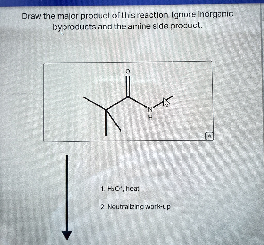 draw the major product of this reaction ignore inorganic byproducts and the amine side product 1 ...